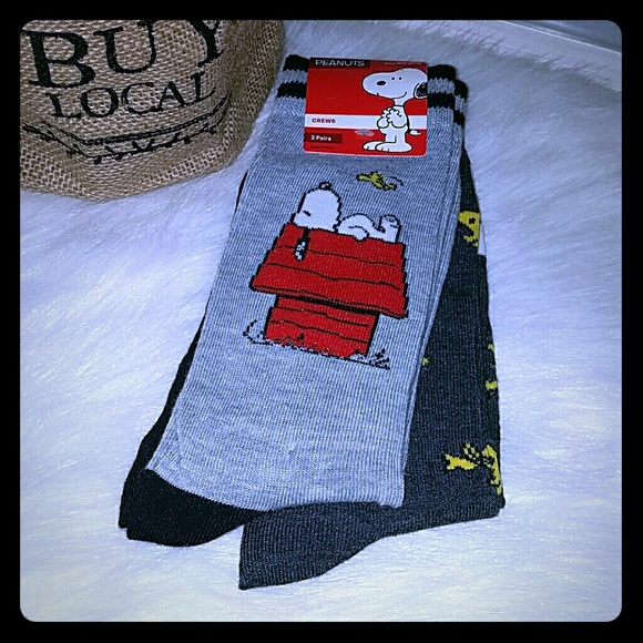 Accessories | Snoopy Peanuts Set Of Two Crew Socks | Poshmark
